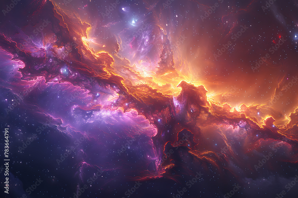 Stunning digital artwork of deep space, featuring a captivating blend ...