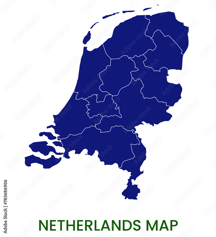 High detailed map of Netherlands. Outline map of Netherlands. Europe ...