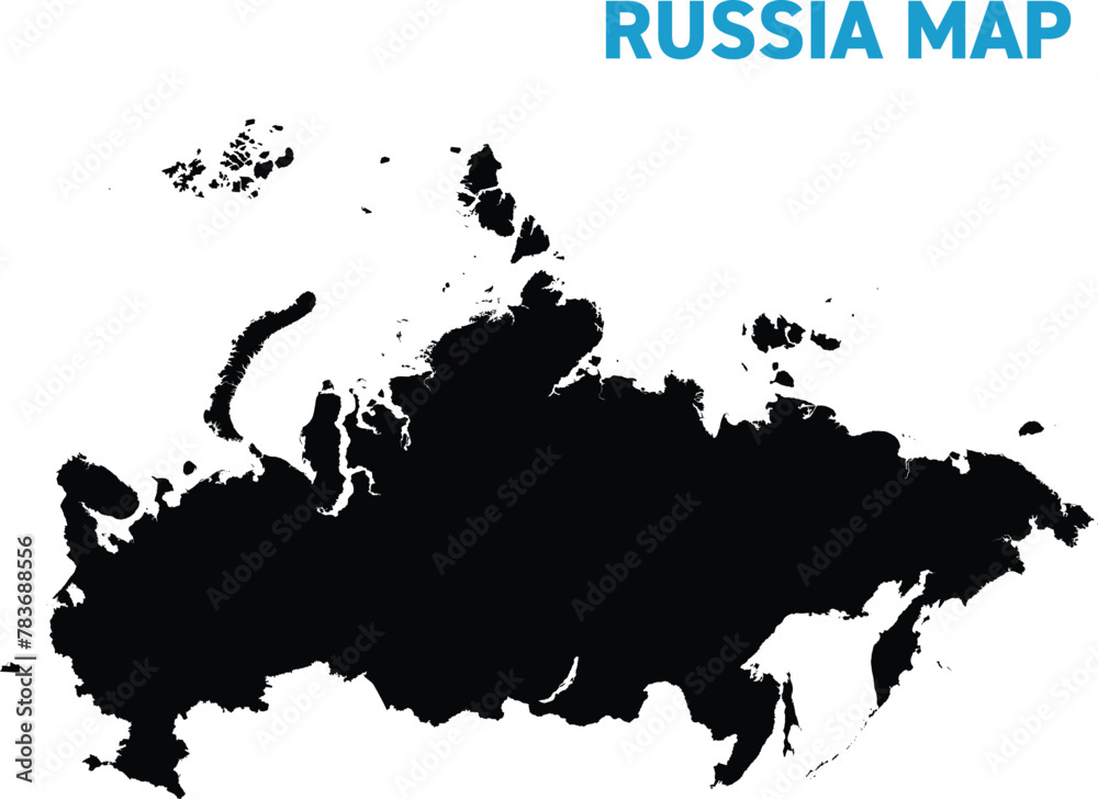 Vetor de High detailed map of Russia. Outline map of Russia. Europe do ...