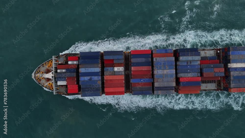 Cargo Container experss ship running very fast in the ocean. Container ...