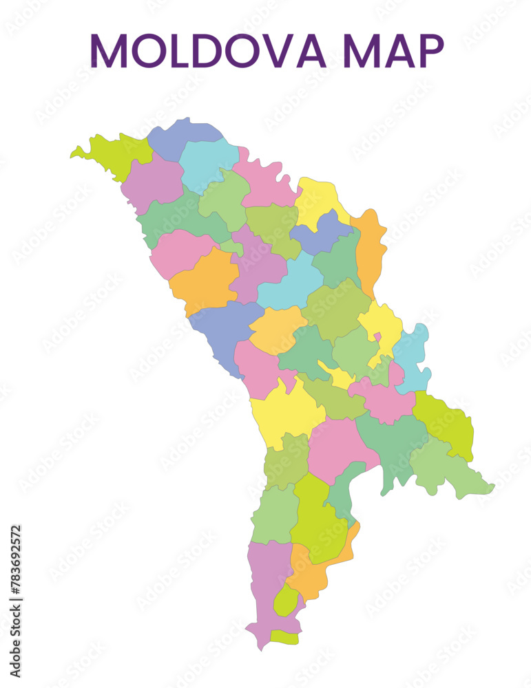 Vetor de High detailed map of Moldova. Outline map of Moldova. Europe ...