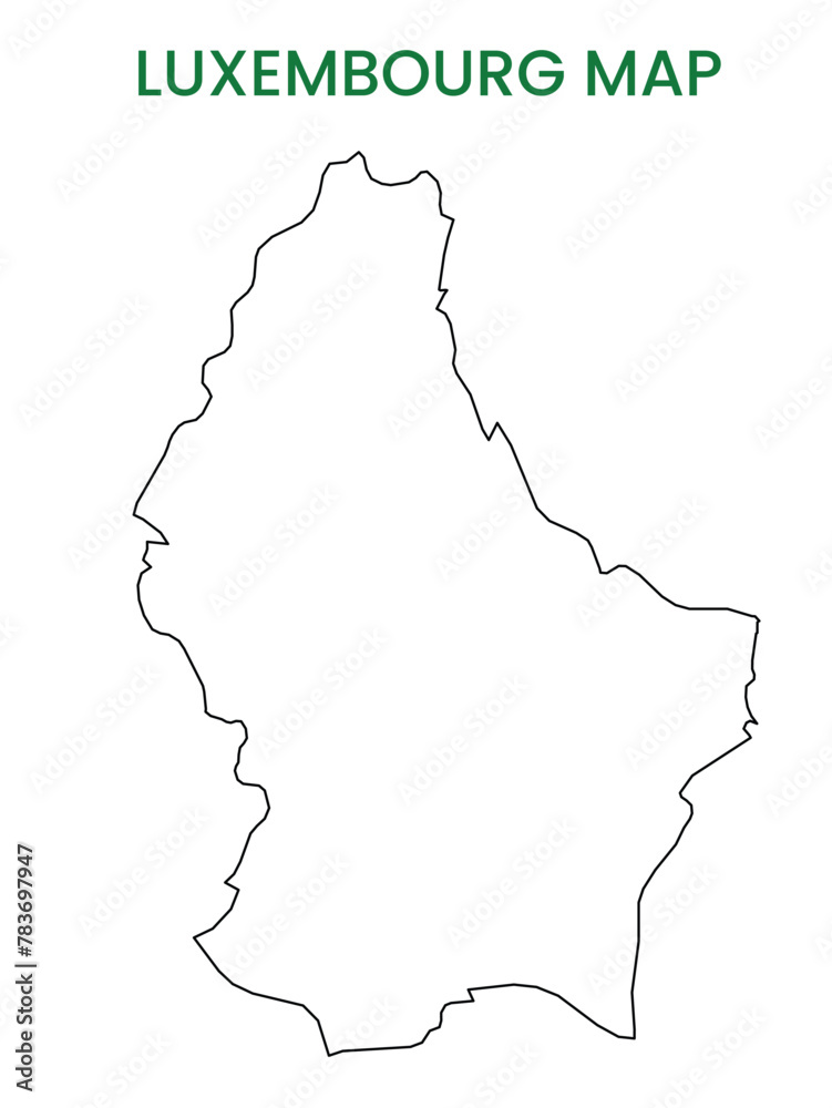 High detailed map of Luxembourg. Outline map of Luxembourg. Europe ...