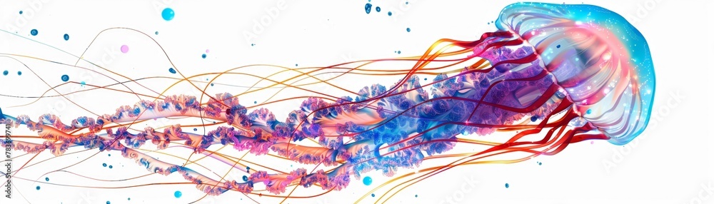 Jellyfish deepsea anatomy, bioluminescent vector art, ocean depth ...