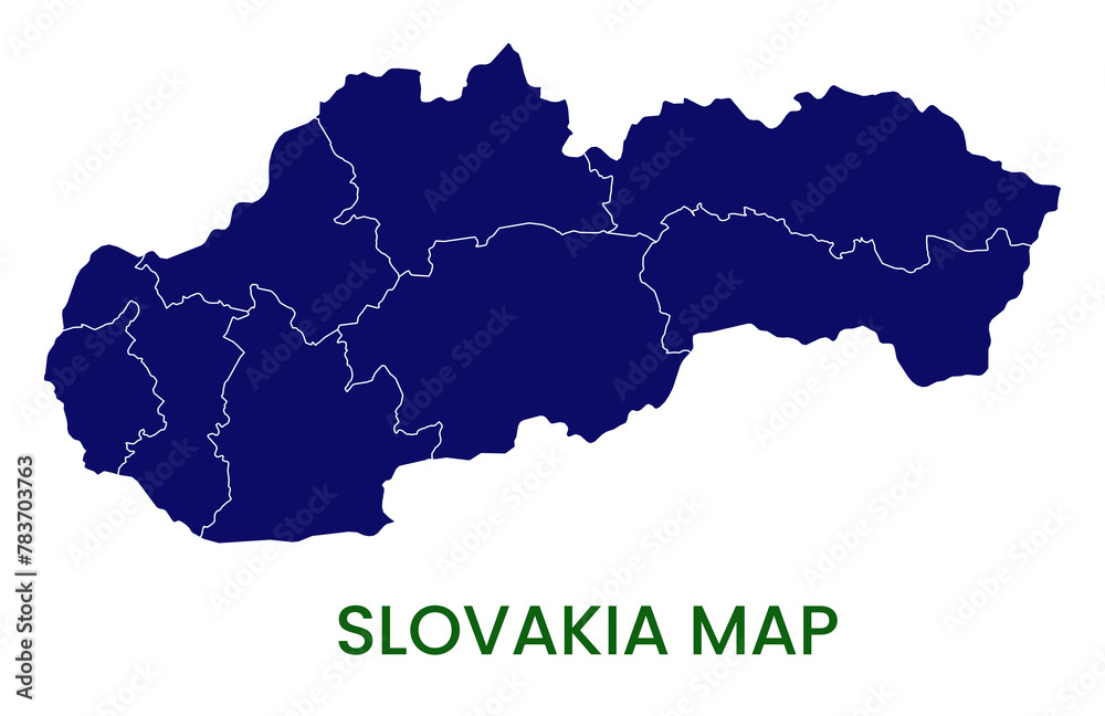 High detailed map of Slovakia. Outline map of Slovakia. Europe ...