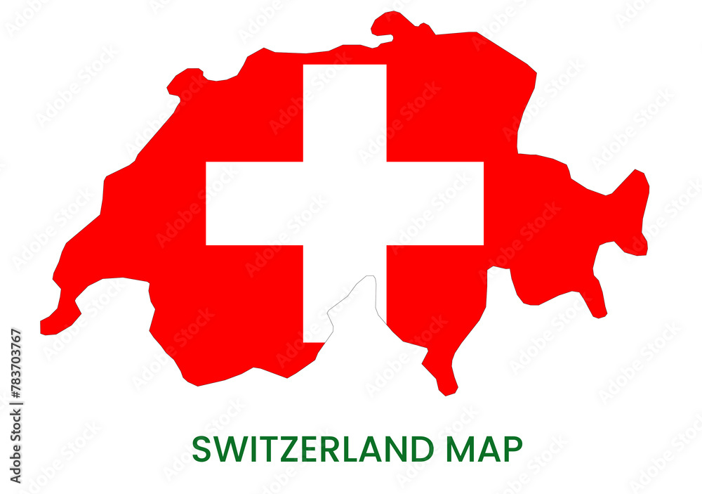 High detailed map of Switzerland. Outline map of Switzerland. Europe ...