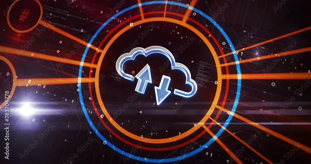 Cloud computing server mobile access storage symbol digital concept ...