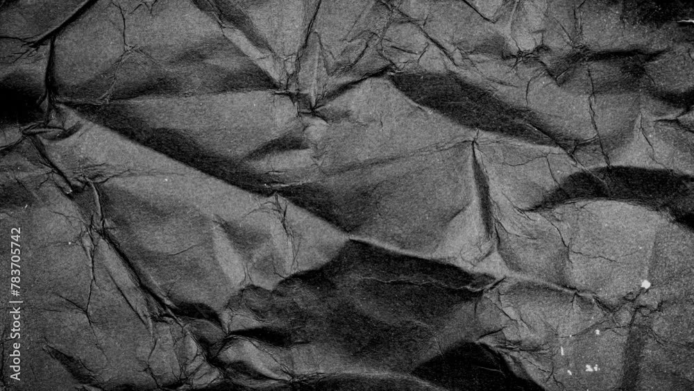 Stop motion animated paper texture background. Crumpled Black Paper ...