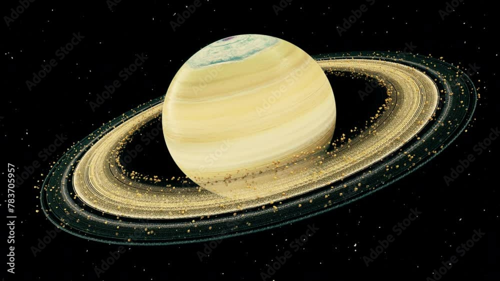 planet saturn in space. cinematic look of planet saturn. satellite view ...
