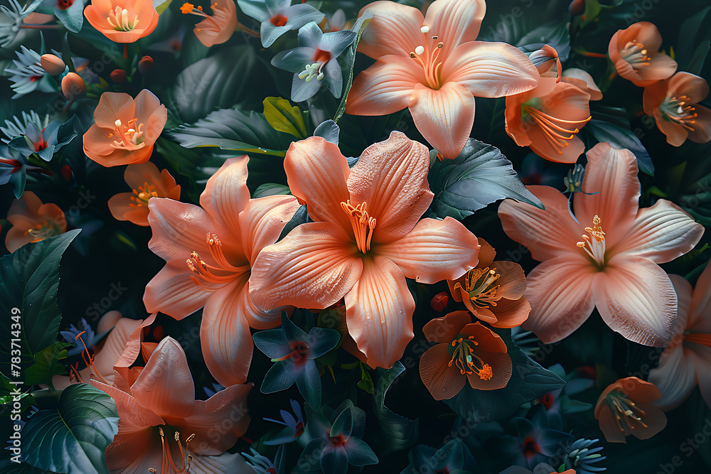 Vibrant floral wallpaper featuring a beautiful arrangement of colorful ...