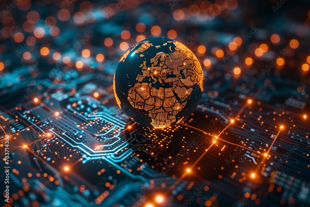 Digital nomad hub, virtual workspaces, global connections, anywhere ...