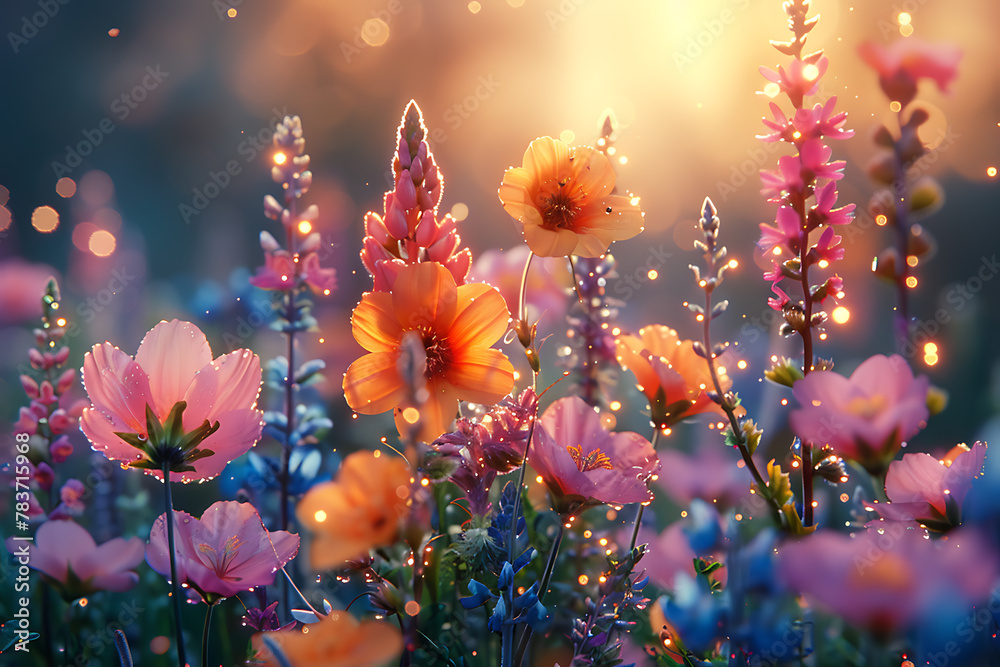 Vibrant floral wallpaper featuring a beautiful arrangement of colorful ...