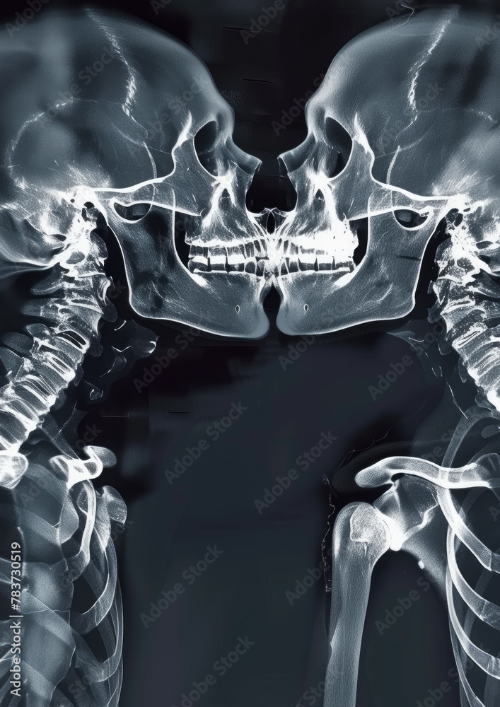 X-ray poster of the human bodies. Aesthetics of X-rays. Generative AI ...