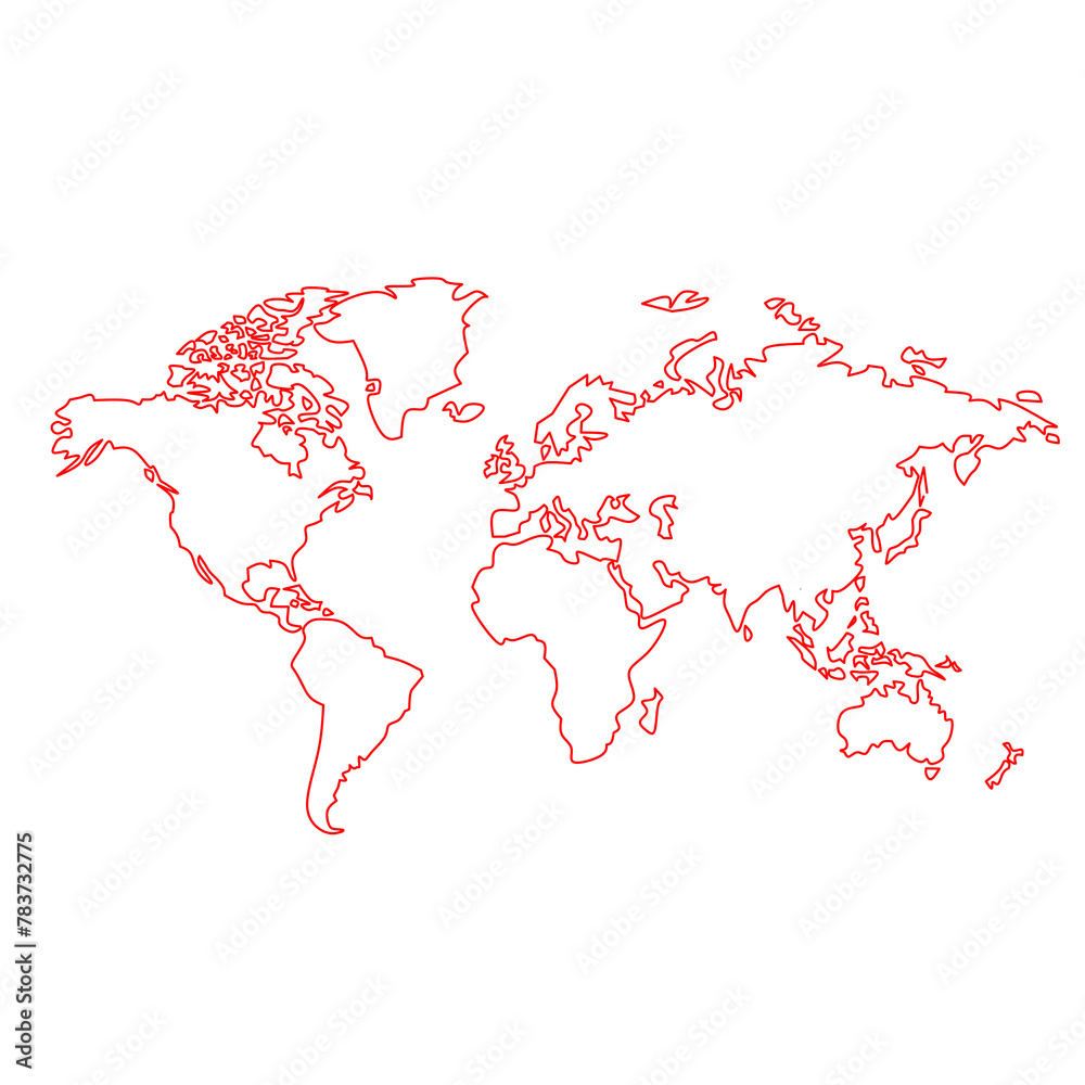 "Discover the world in style with this captivating red outline art ...