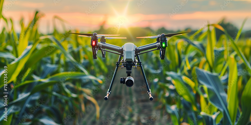 Drone monitoring crops and smart agriculture in a digital farming ...