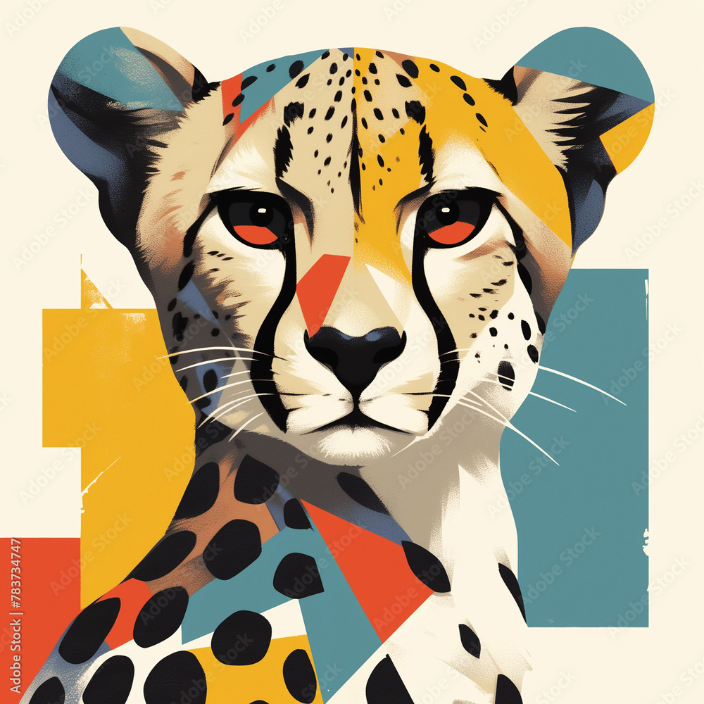 Cheetah guepard badge for t-shirt design. Cheetah guepard concept ...