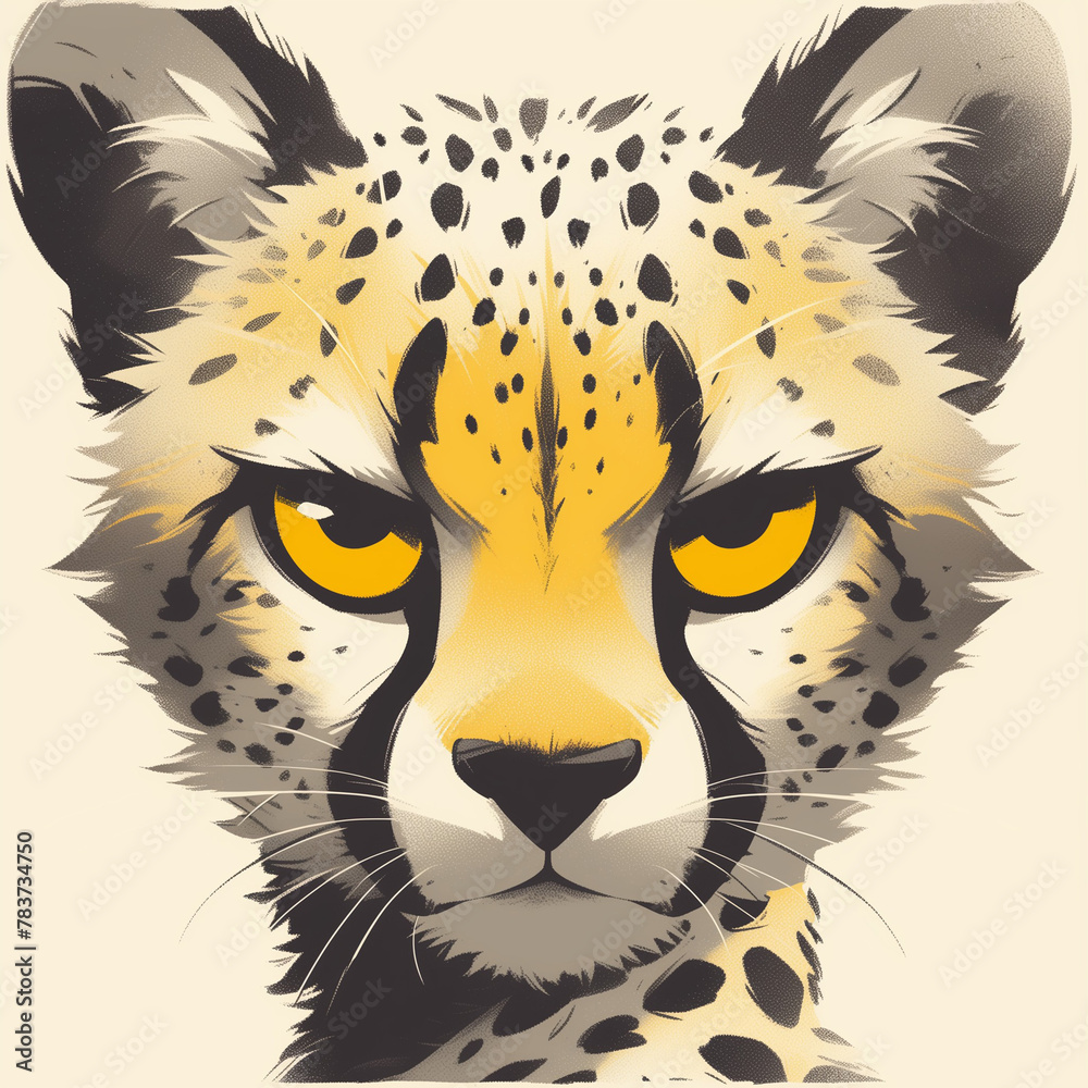 Cheetah guepard badge for t-shirt design. Cheetah guepard concept ...