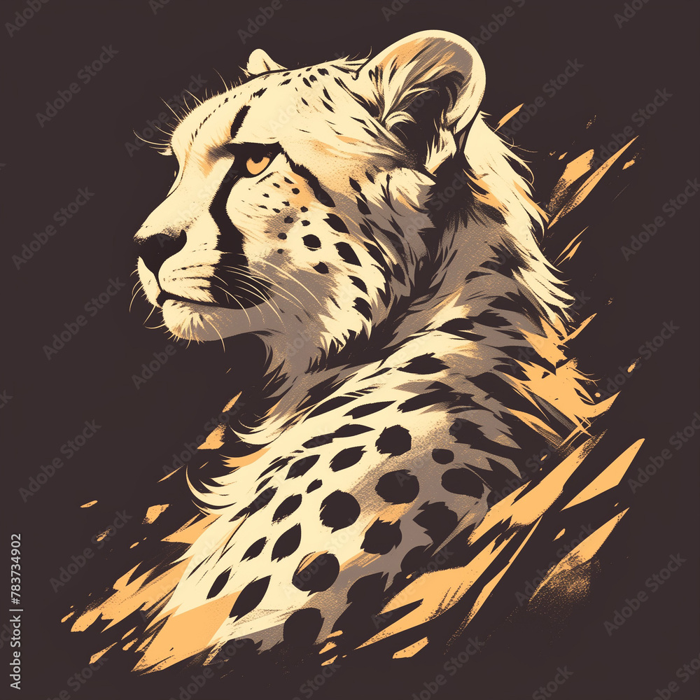 Cheetah guepard badge for t-shirt design. Cheetah guepard concept ...