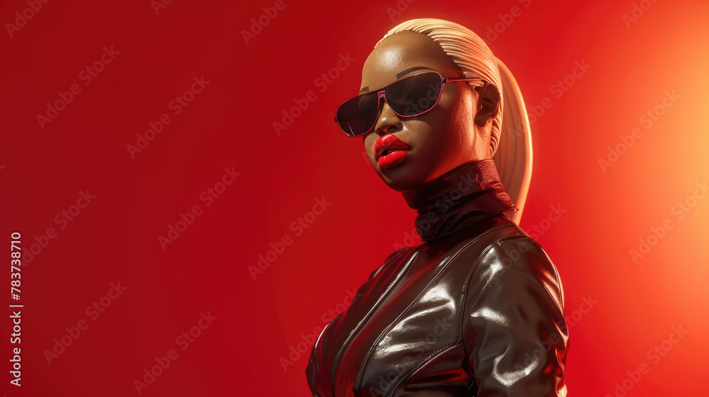 beautiful African albino woman with cool emotionless appearance wearing ...