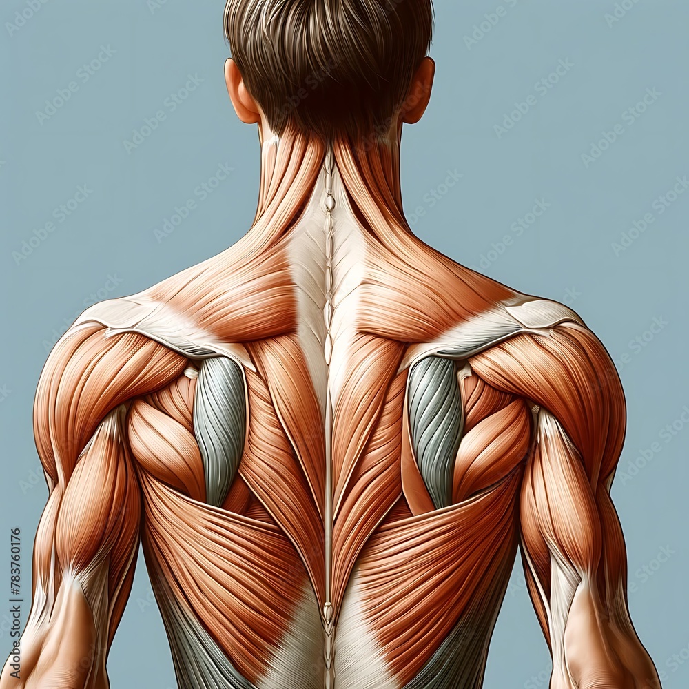 ImageHere's a realistic illustration showing the back view of a human ...