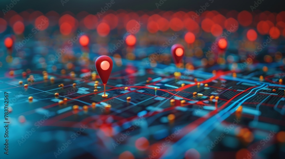 Geographic Information System (GIS): A 3D vector illustration of a map ...