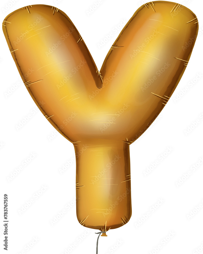 Gold balloon letters a to z on transparent background Stock ...