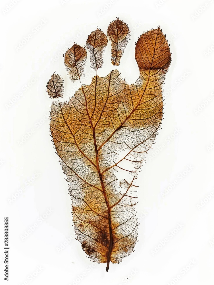 Green footprint, human ecological footprint, grass leaves and green ...