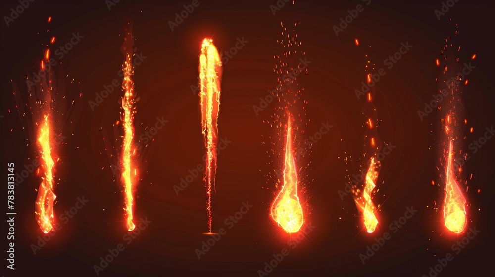 An illustration of a sparks fire set, a sparkler, a petard weld, or a ...