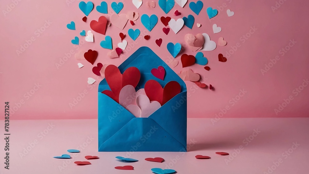 heart shaped box with beads,Blank white card with red paper envelope ...