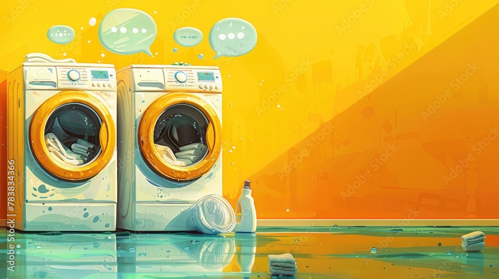banner background National Laundry Day theme, and wide copy space, A ...