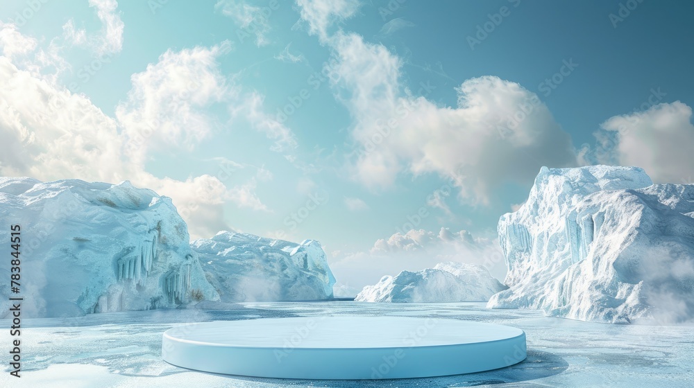 platform ice water background product snow 3d mountain platform sea ice ...