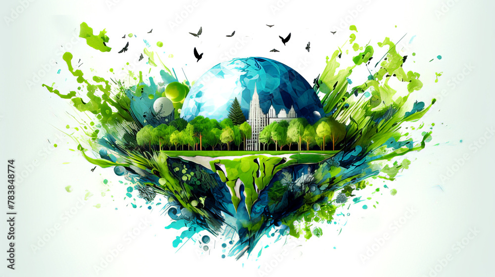 Green Planet Earth Save Earth concept art illustration global warming ...