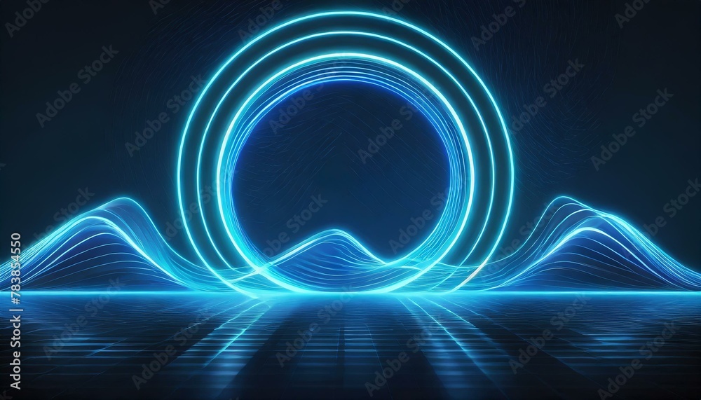 Neon symbol loop sign light background 3d line abstract infinite glow ...