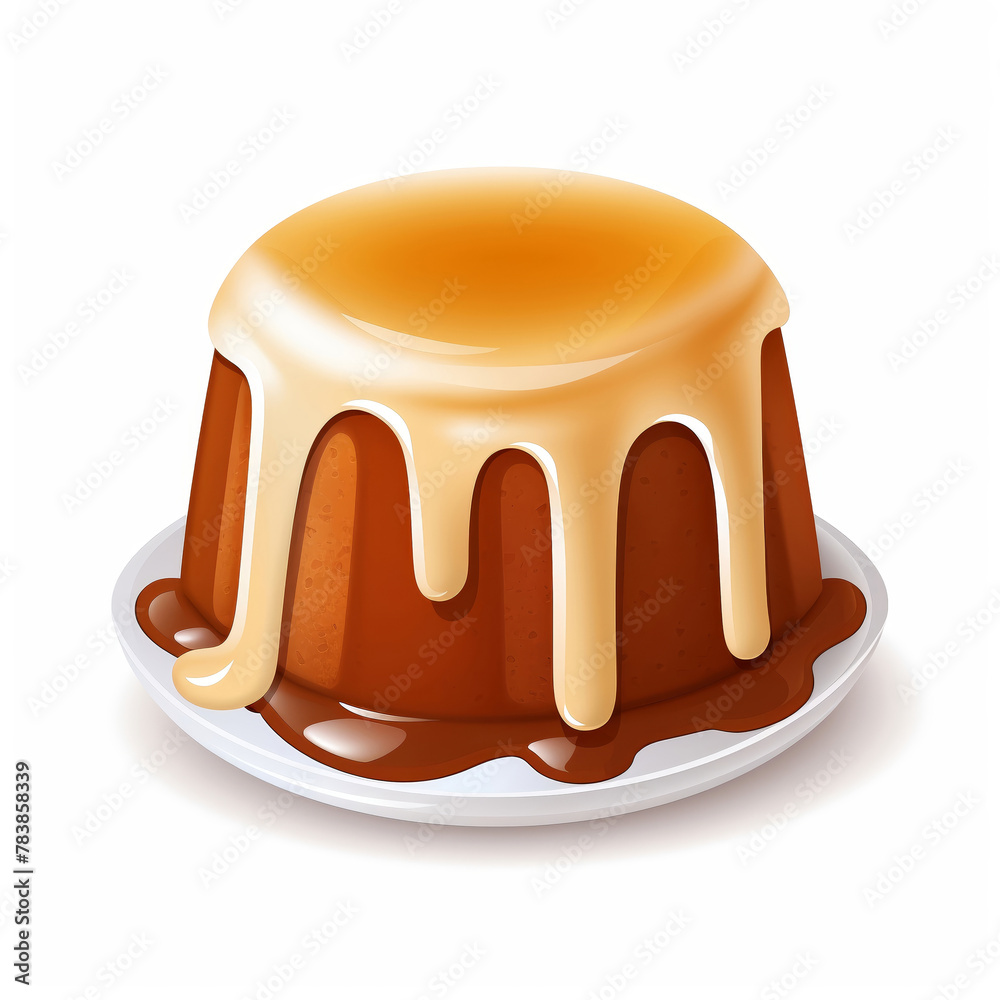A Unique Sticky Toffee Pudding clipart, watercolor illustration clipart ...