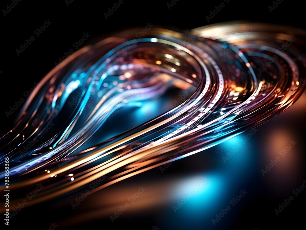 Luminous Fiber Optic Cables Representing the Interconnected Quantum ...
