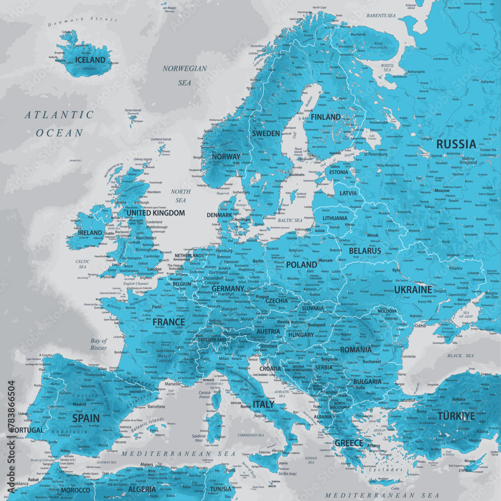 Europe - Highly Detailed Vector Map of the Europe. Ideally for the ...