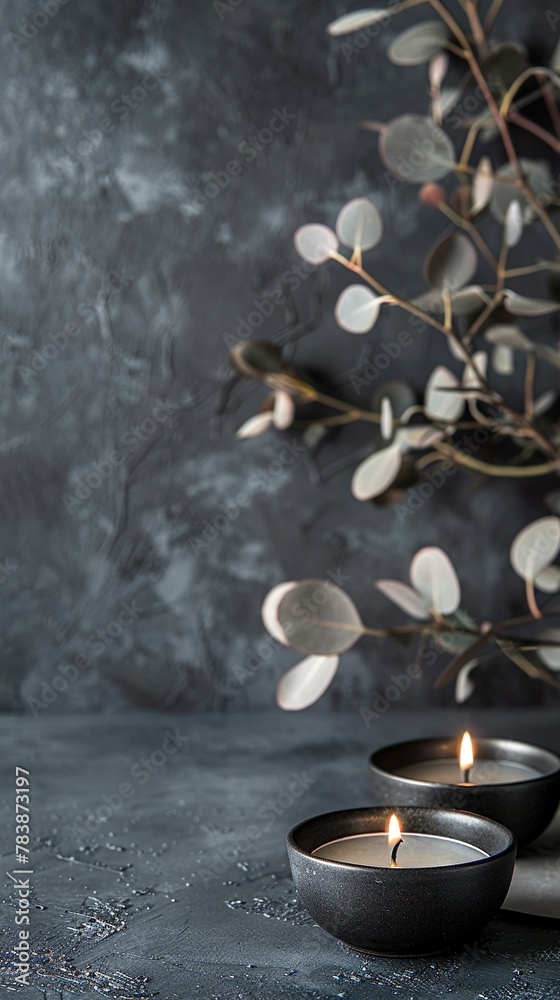 Fondo con velas y flores. Concepto de relajación y spa. Formato ideal ...