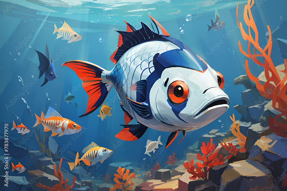 a fish tank with a fish in it and the word fish on the bottom Swimming ...
