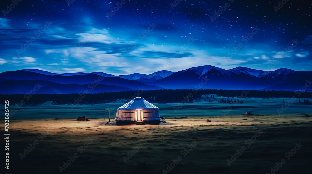 Yurt National old house of peoples of Kyrgyzstan and Asian countries ...