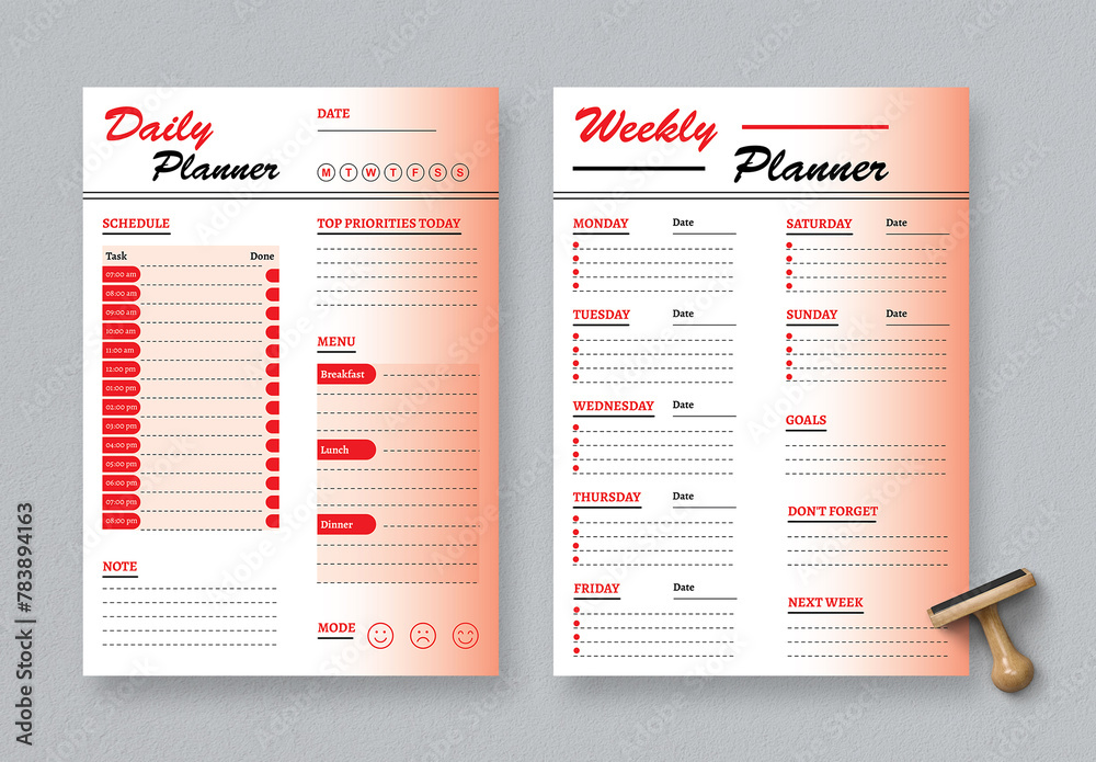 Planner Template Design Layout Stock Template | Adobe Stock