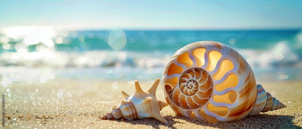 Fibonacci Spiral, Seashell, Spiral Growth, Sandy Beach, Clear Sky ...