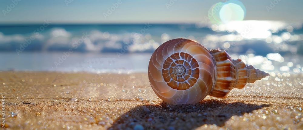 Fibonacci Spiral, Seashell, Spiral Growth, Sandy Beach, Clear Sky ...