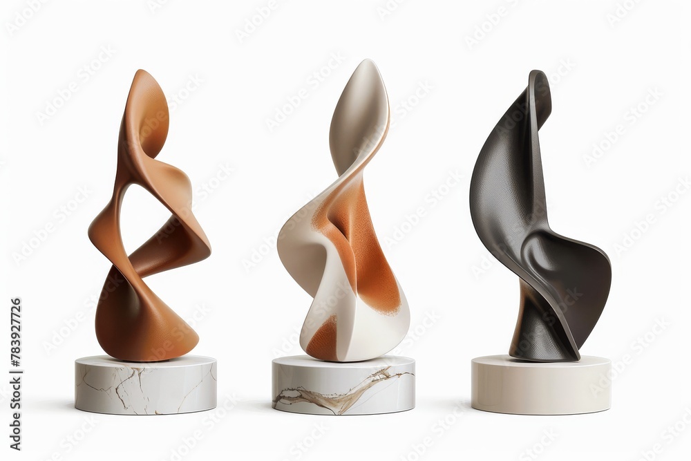 Colorful abstract sculptures set illustration. A vibrant collection of ...