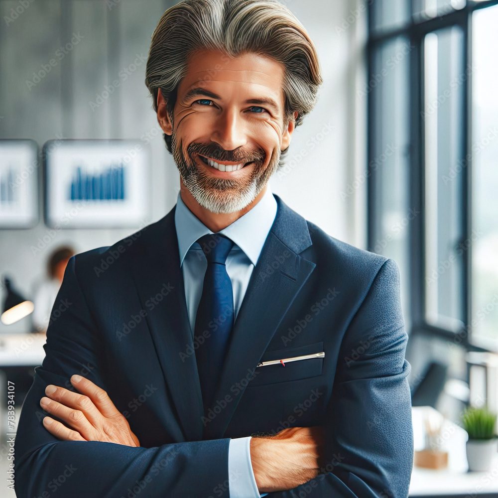 Power Pose, Positive Outlook: CEO Projects Confidence in Blue Suit ...