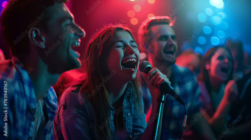 Professional Stock Photography, double exposure style, A group of ...