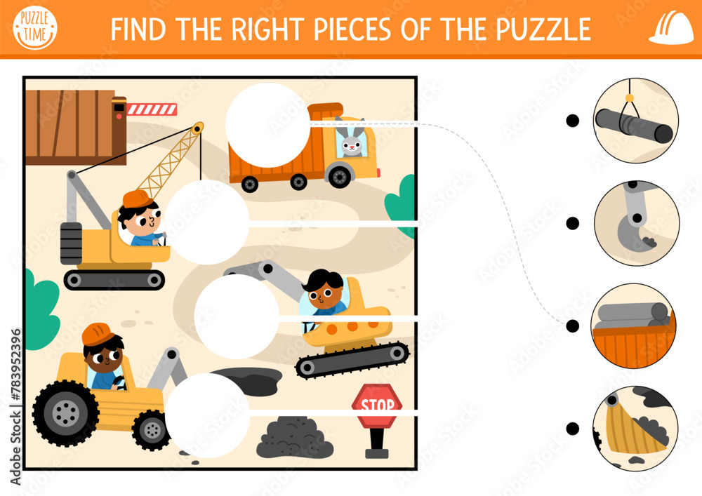 Construction site matching activity with road repair scene and special ...