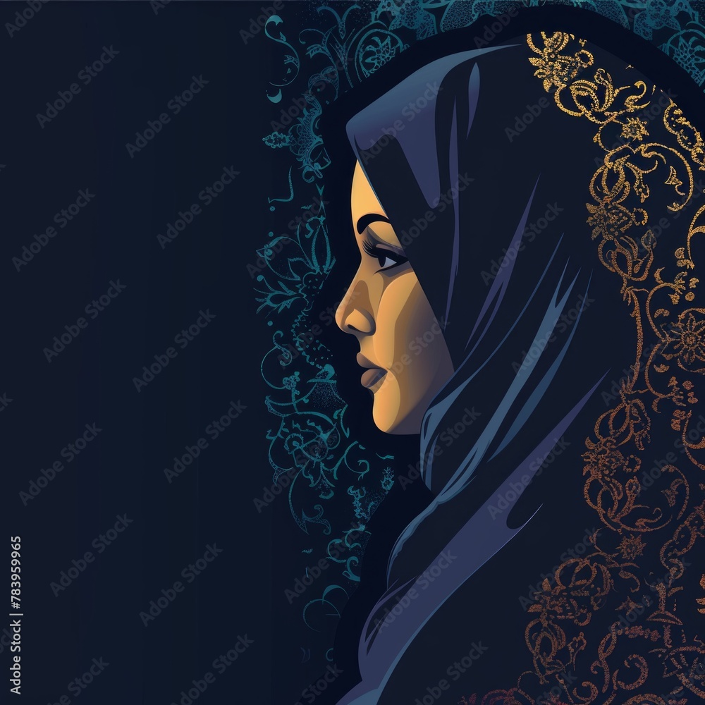 Arab American Heritage Month or Ramadam kareem Blue banner for social ...