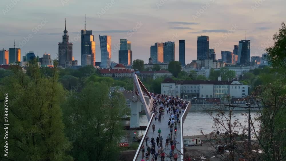 Warszawa, Poland - April 9, 2024: The panoramic view of downtown Warsaw ...