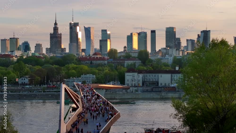 Warszawa, Poland - April 9, 2024: The panoramic view of downtown Warsaw ...