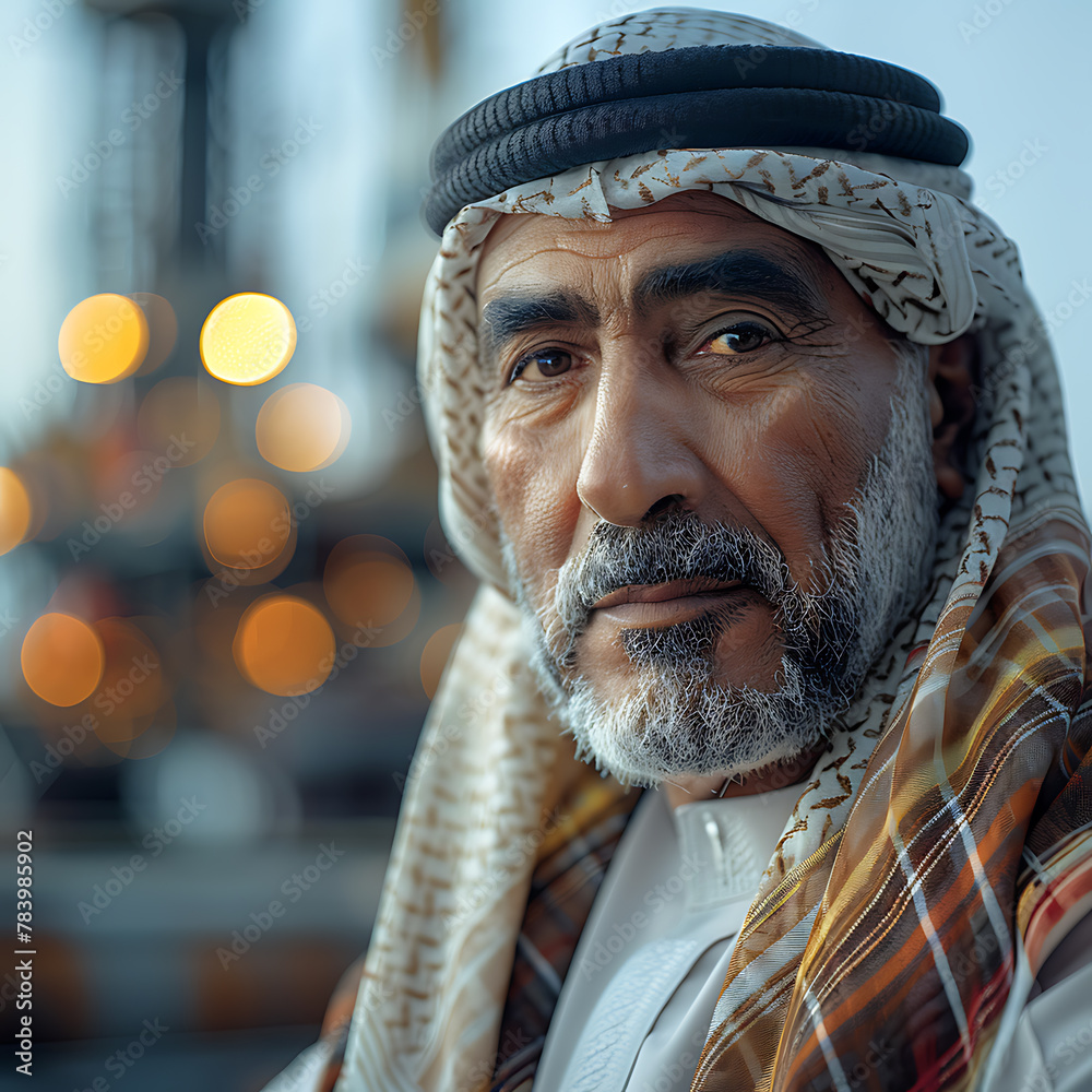 Man with beard is depicted wearing traditional red and white checkered ...