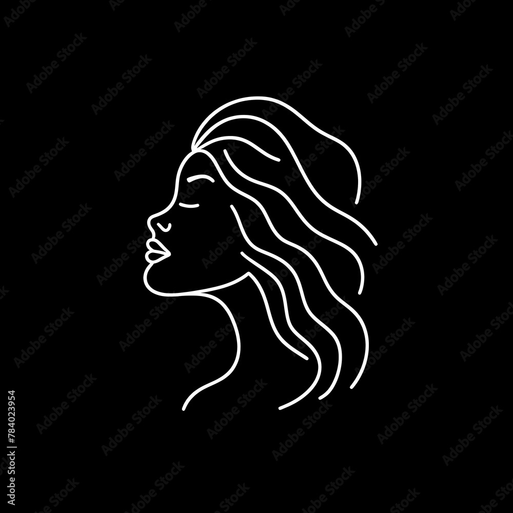 Minimalist Female Profile Line Art Abstract Woman Silhouette Logo ...